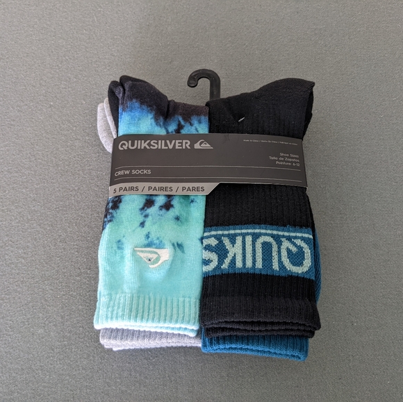 Quiksilver | Underwear & Socks | Quiksilver Crew Socks 5 Pack 62 | Poshmark